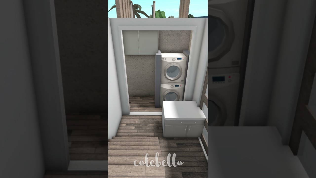 ~ bloxburg 2x1 minimalist modern laundry room speeedbuild! ~