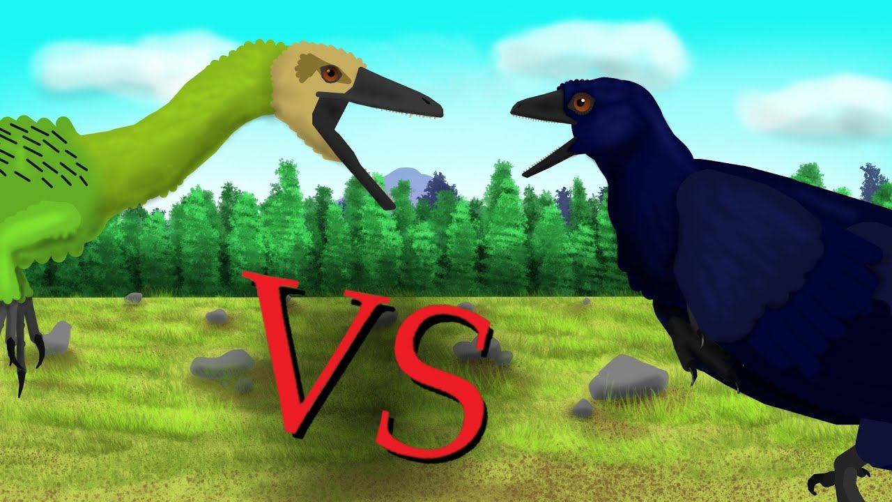 Microraptor VS Compsognathus - Dinosaur Fight Animation 2D / Pivot Animator