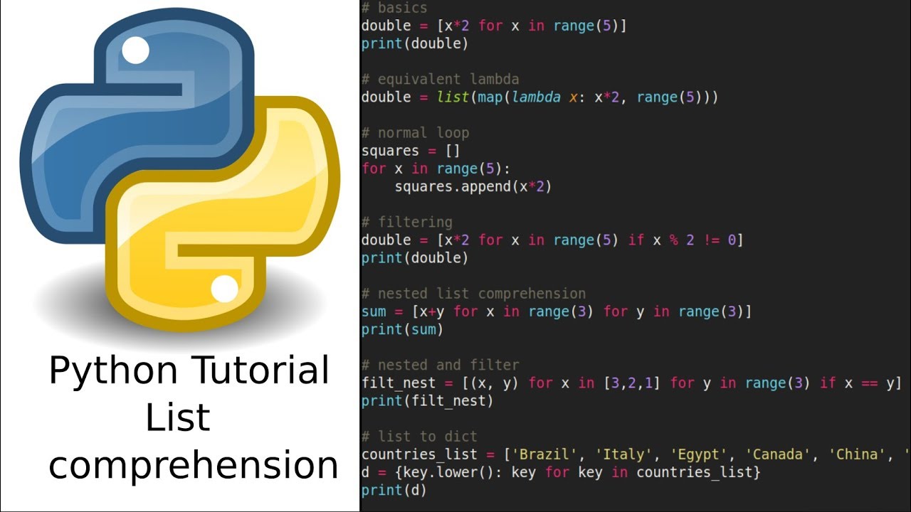 Python 3 List Comprehension Tutorial for beginners
