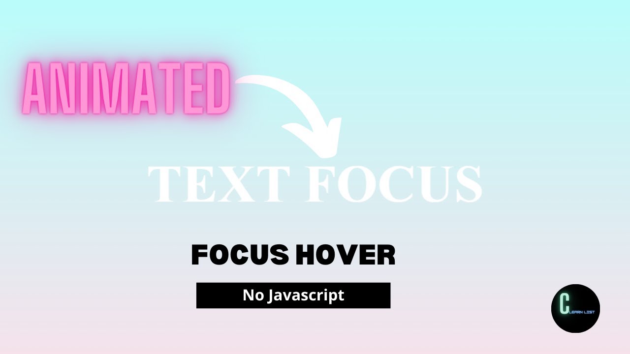 Create A Focus Hover Animation | CSS Text Hover Transition Effects