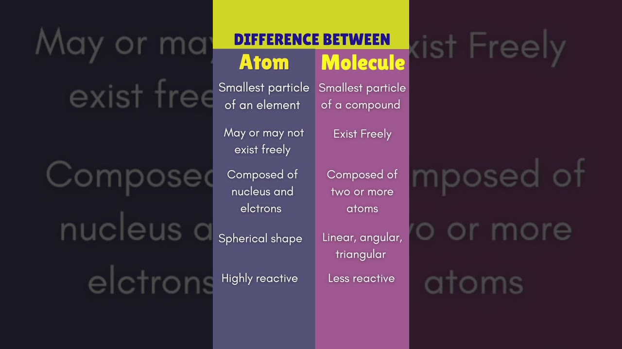 difference between atom and molecule | atom or molecule kya hai #understanding chemistry #learning