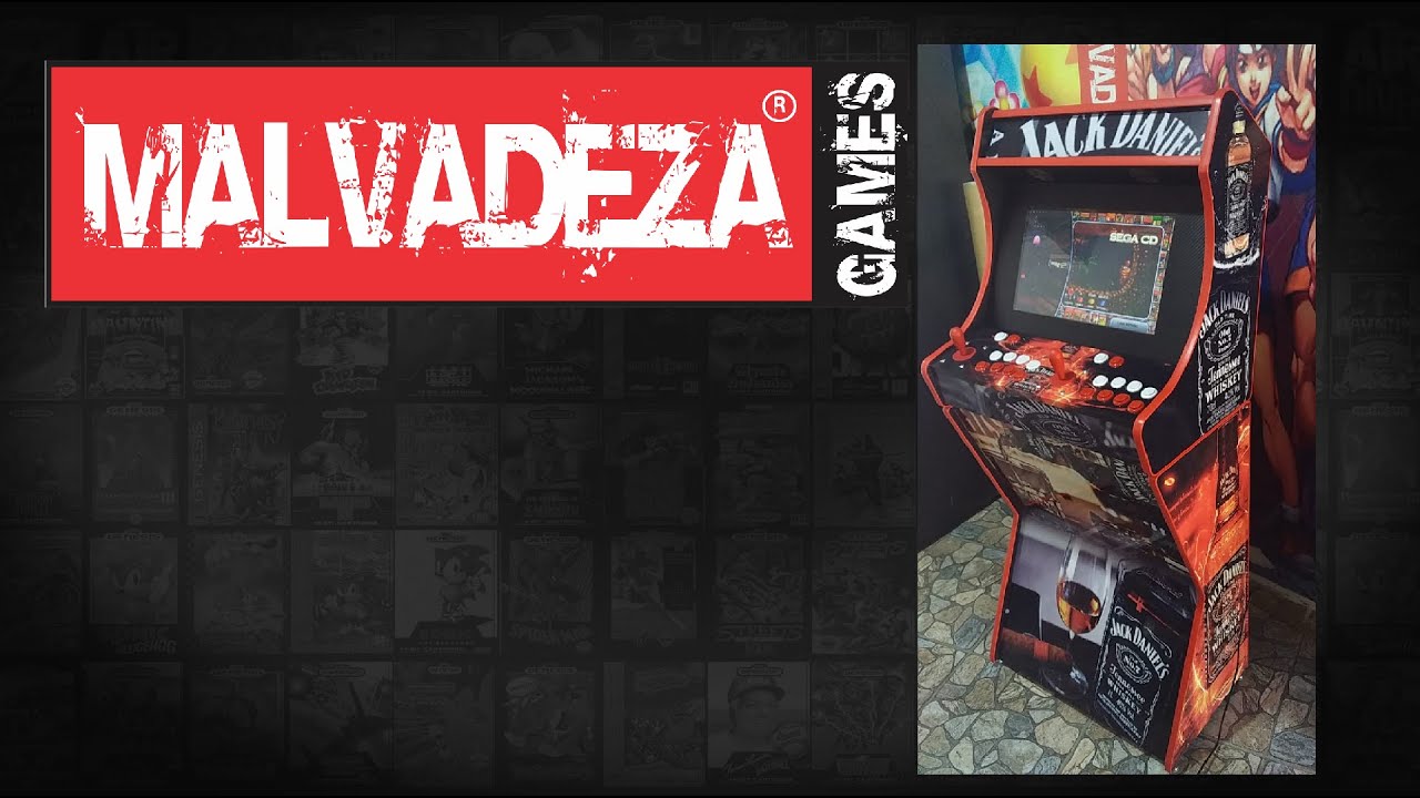 Bartop Jack Daniel's 19 polegadas com Base Malvadeza Games.