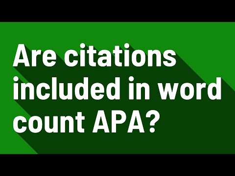 Are citations included in word count APA?