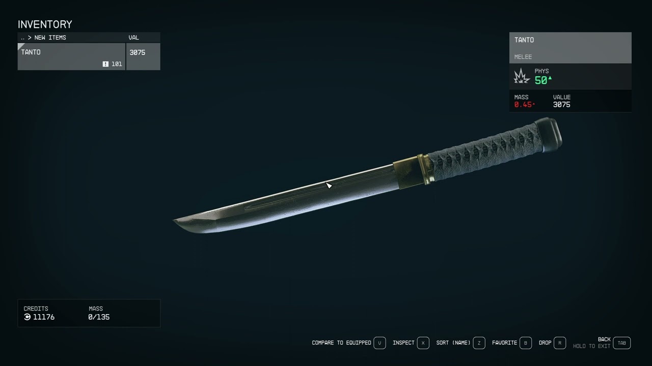 Starfield Tanto Weapon Console Command Code