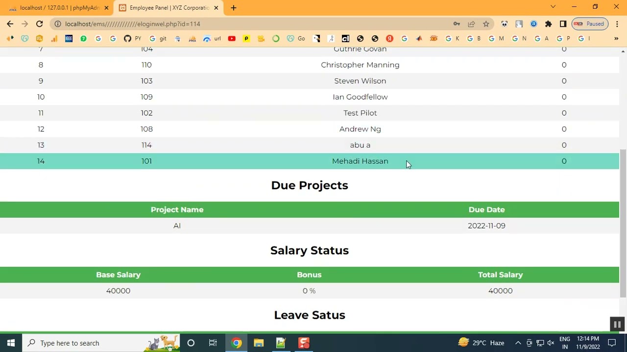Employee Management System in PHP - OKOK PROJECTS- Final Year Projects ...
