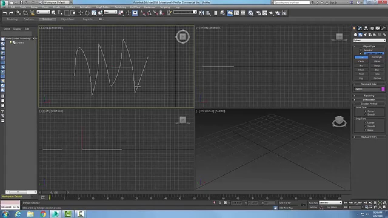 3ds Max  05-02 Creating a Line Spline