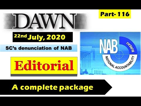 Learn English language in Urdu || Dawn Editorial Analysis || 22 July ||SC’s denunciation of NAB