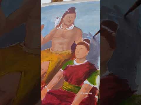शिव तथा सती ❤️🔱🙏🏼 Acrylic on cartridge paper. full painting tutorial video . Jay shree mahakal !