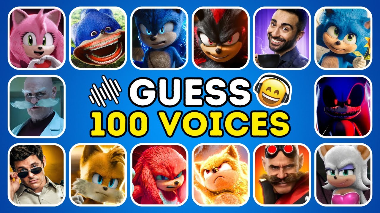 Guess 100 Sonic the Hedgehog 3 Characters by Voice, Meme and Dance | Sonic the Hedgehog 3 Movie Quiz