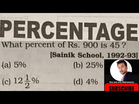 What percent of Rs. 900 is 45? | Sainik School 1992-93 Exam | Percentage Math Question