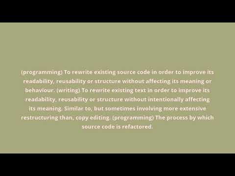 what is the meaning of refactor