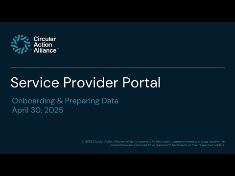Service Provider Portal Webinar #1