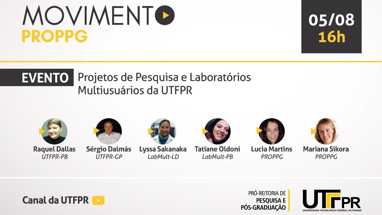 Movimento PROPPG | Projetos de Pesquisa e Laboratórios Multiusuários