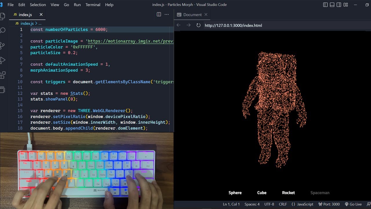 ASMR Programming - Coding Particles Morph - No Talking
