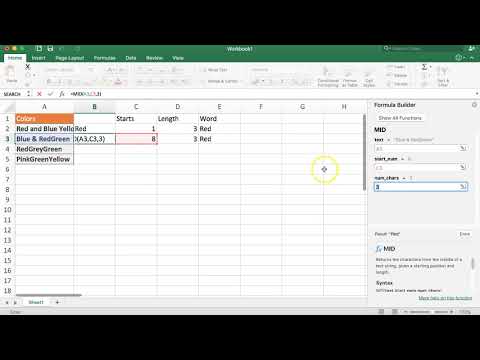 How to use mid function dynamically in Excel 2018