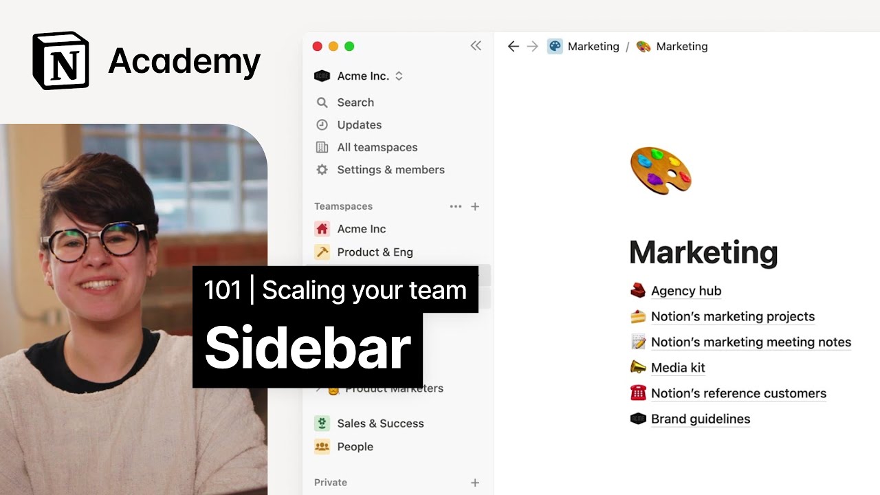 Navigate the sidebar and join teamspaces