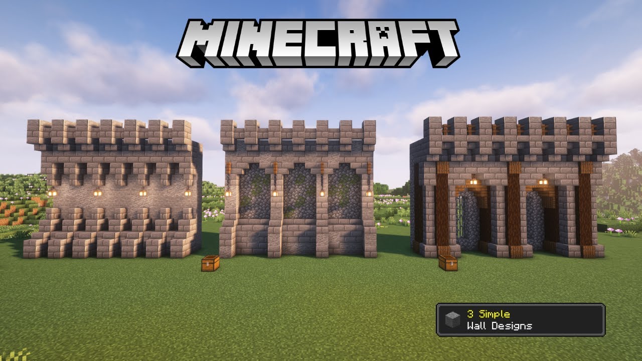 🧱 Minecraft Castle Wall Designs – 3 Unique Builds for Your Kingdom! 🏰