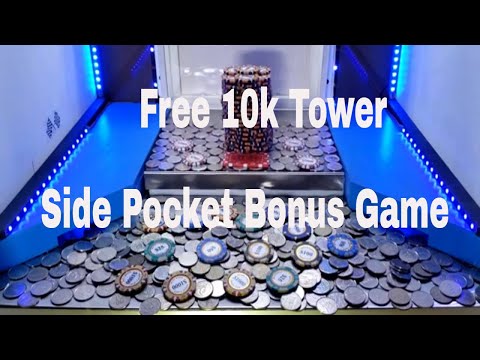 Coin Pusher R1, Side Pocket Bonus Game, Free 10k Tower, won over a Million Dollars.