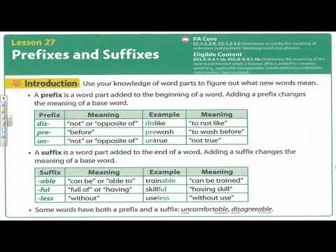 Lesson 27- Prefixes and Suffixes