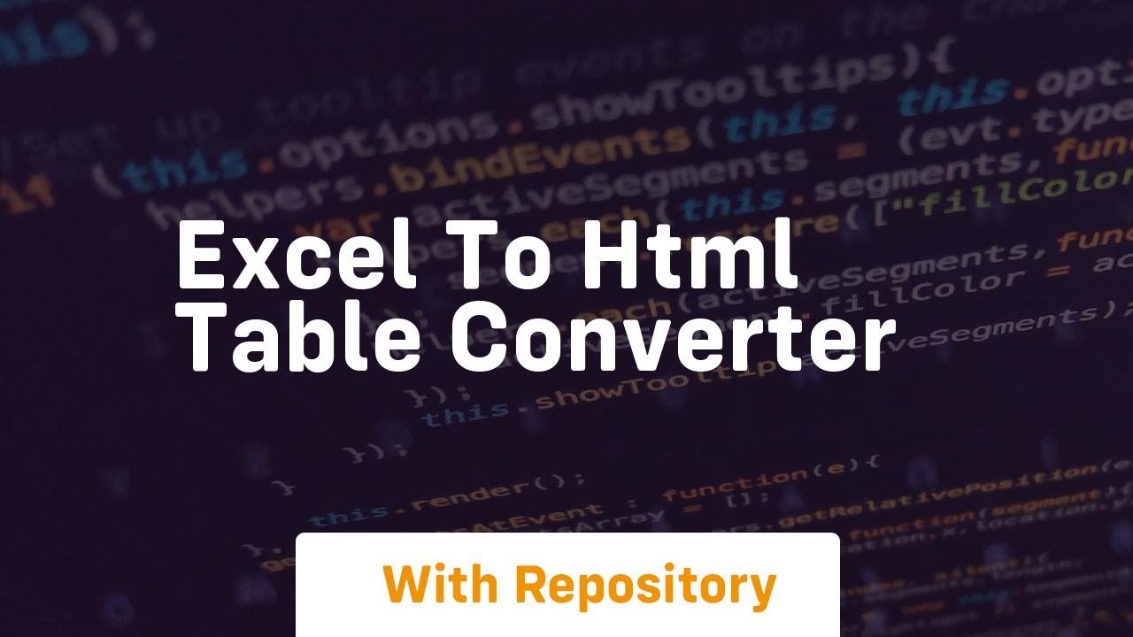 excel to html table converter