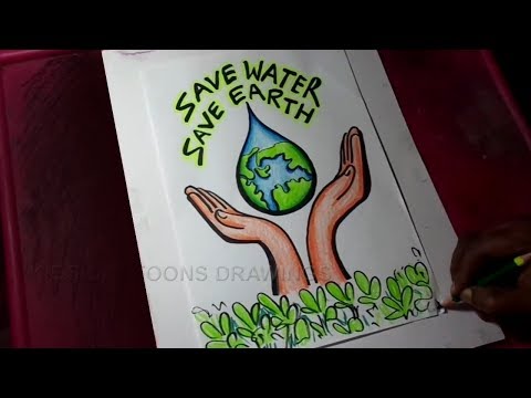 How to Draw Save Trees / Save Water / Save Earth Poster Drawing for ...