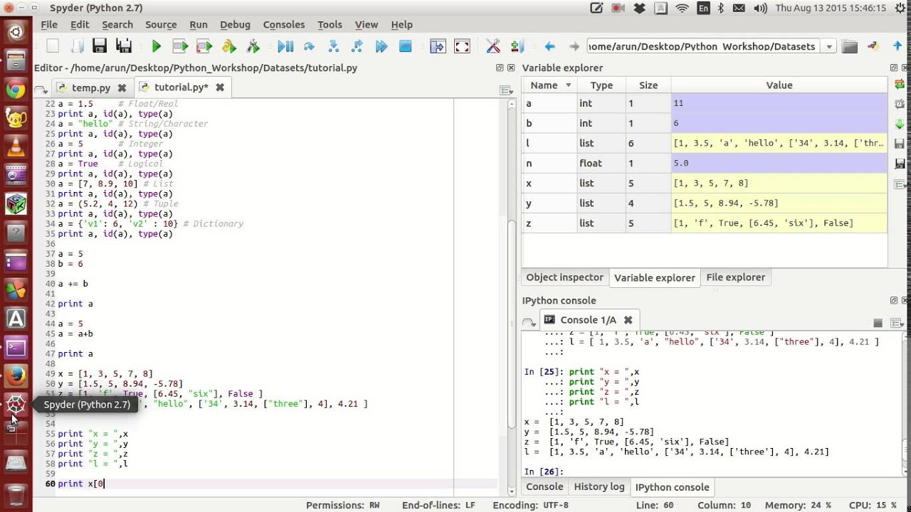 Scientific Programming Using Python : 003 : Operators, Advanced Variables, Type Casting
