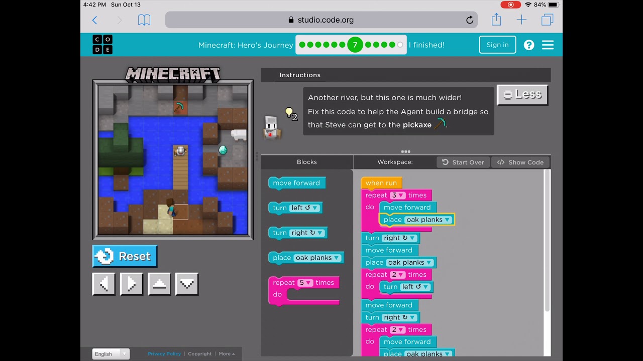 Minecraft Code.org Tutorial