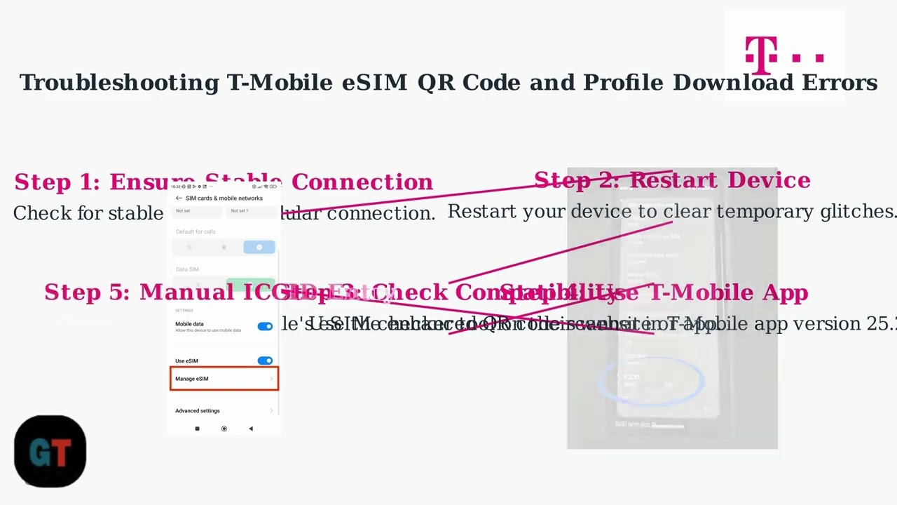 How To Fix T Mobile eSIM Not Working – QR Code, Profile Download Error