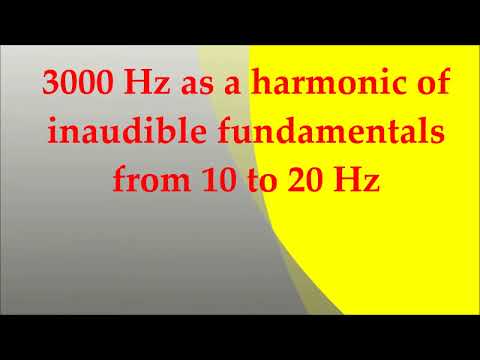 10 to 20 Hz Fundamentals admitting 3000 Hz as harmonic [0edo]