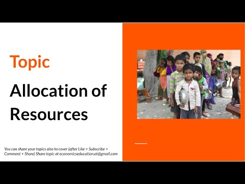 Allocation of Resources #EconomicsSeries