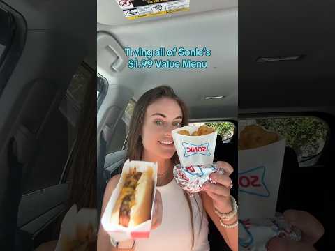 Trying Sonic’s $1.99 Value Menu 🌭🍔🥓🍗🧀#sonic #sonicdrivein #sonicvaluemenu #valuemenu #cheap