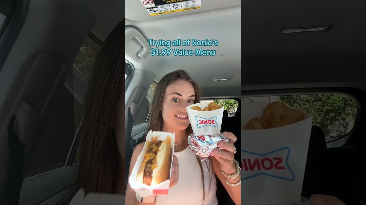 Trying Sonic’s $1.99 Value Menu 🌭🍔🥓🍗🧀#sonic #sonicdrivein #sonicvaluemenu #valuemenu #cheap
