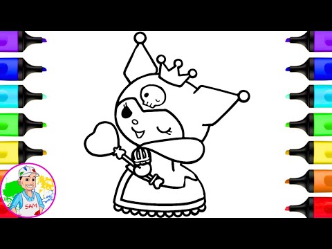 Queen Kuromi Coloring Pages | Sanrio Hello Kitty and Friends Coloring Book Pages Art
