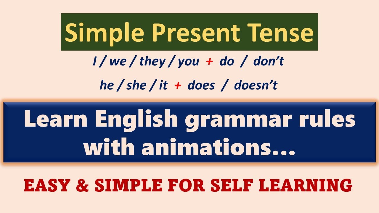 SIMPLE PRESENT do, don't, does, doesn't | RULES EXPLAINED IN ANIMATION | FOR SELF LEARNING