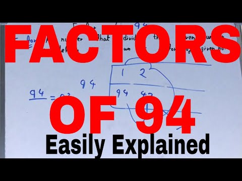 Factor of 94|How to find factors of 94|Find factors of 94|Find all the factors of 94|94 factors