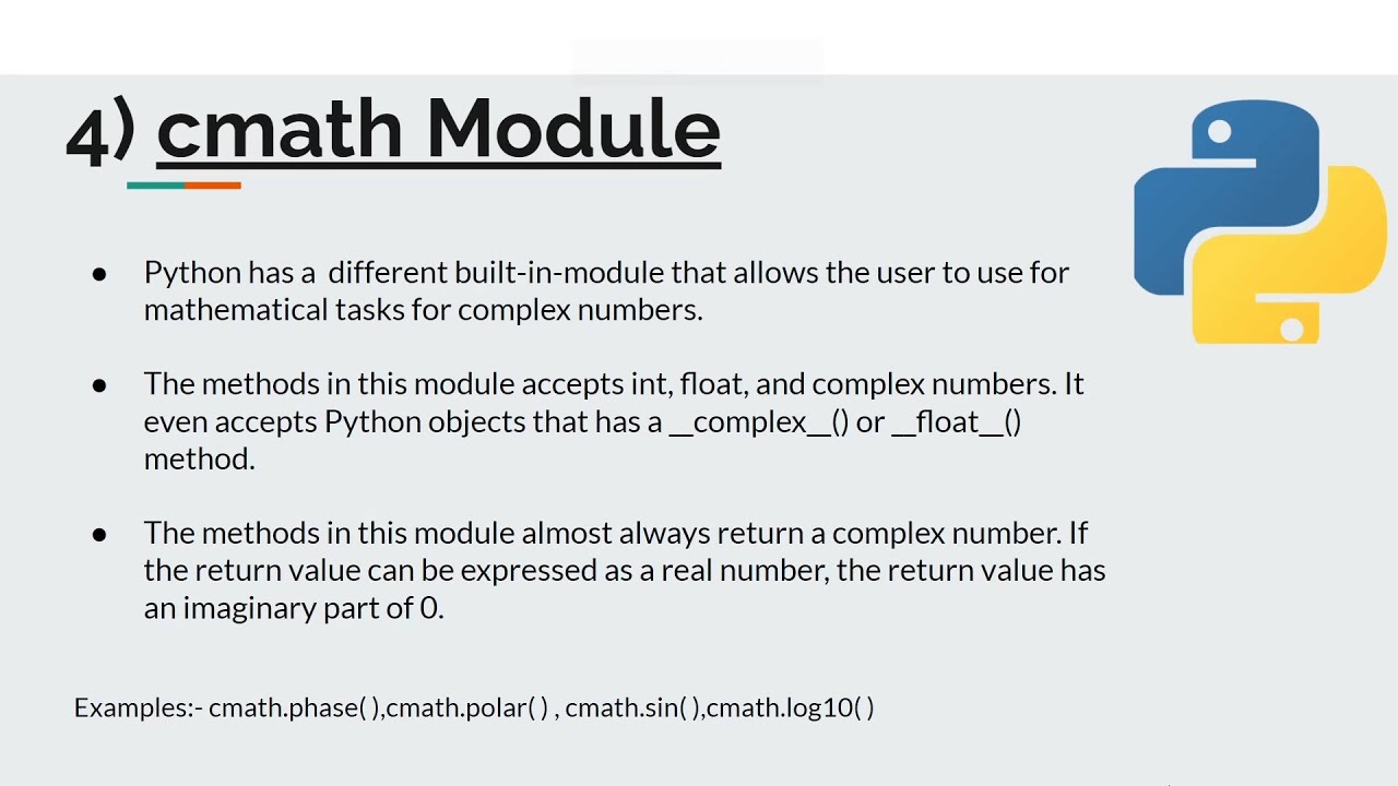 cmath Module in Python | Part -1 | Python modules for Beginners