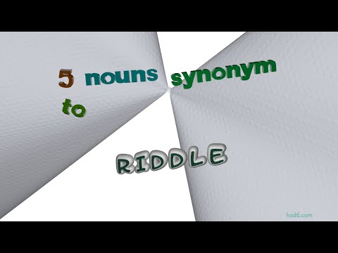 riddle - 5 nouns which are synonym of riddle (sentence examples)
