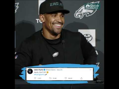 Eagles QB Jalen Hurts is 𝙣𝙤𝙩 about those Twitter Fingers 😅 #shorts