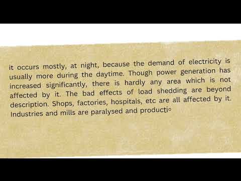 load-shedding | paragraph | English Reading & Listening Practise