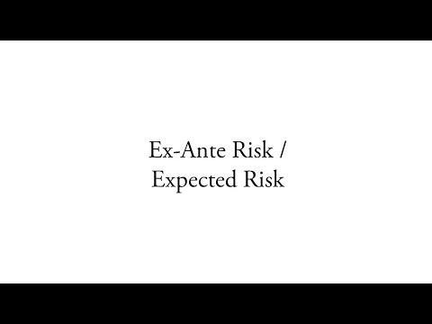 Ex Ante Risk. Expected risk with probability values