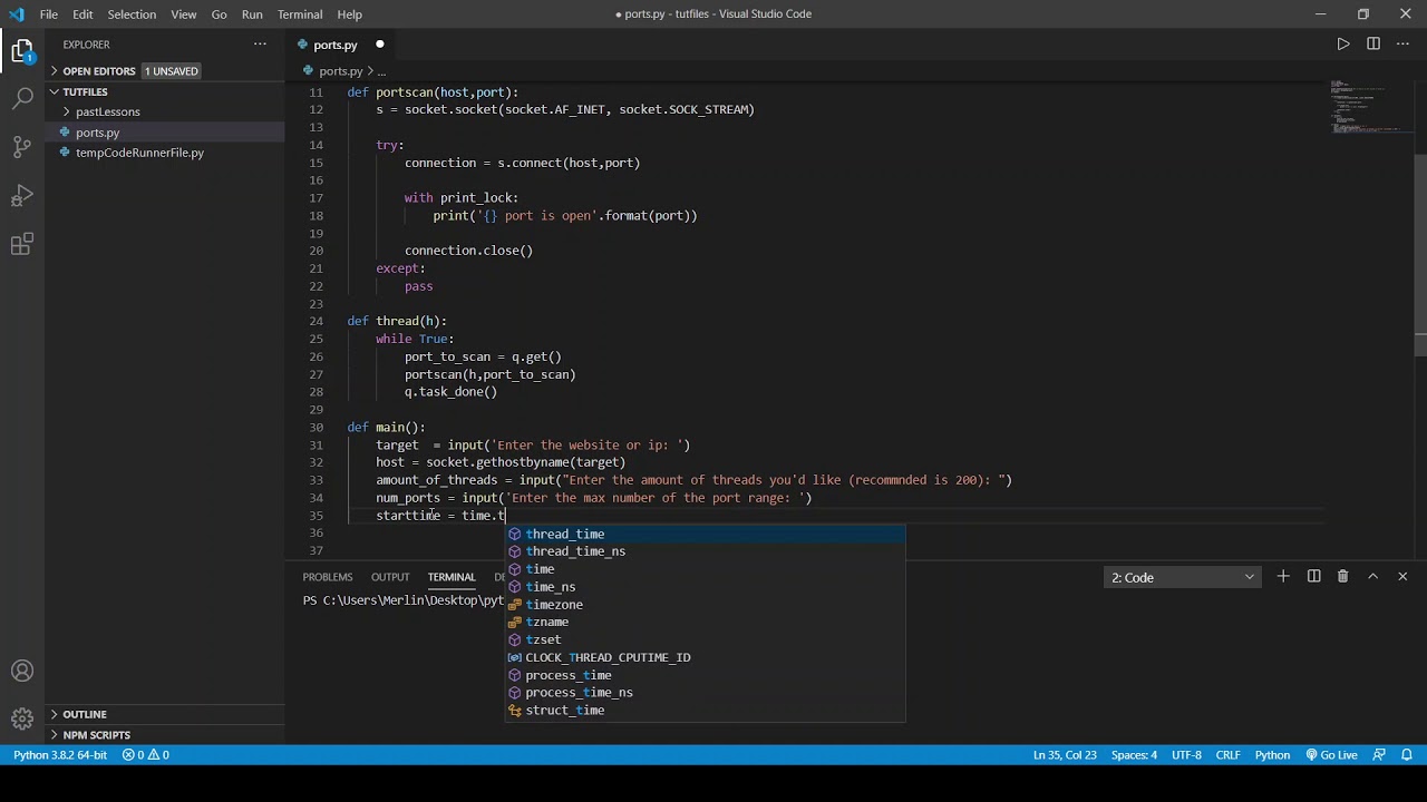 Python Threaded Port Scanner
