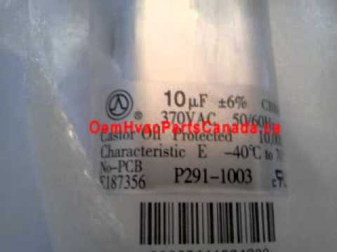 10uf/MFD - Run Capacitor Single 370 Volts P291-1003 Canada