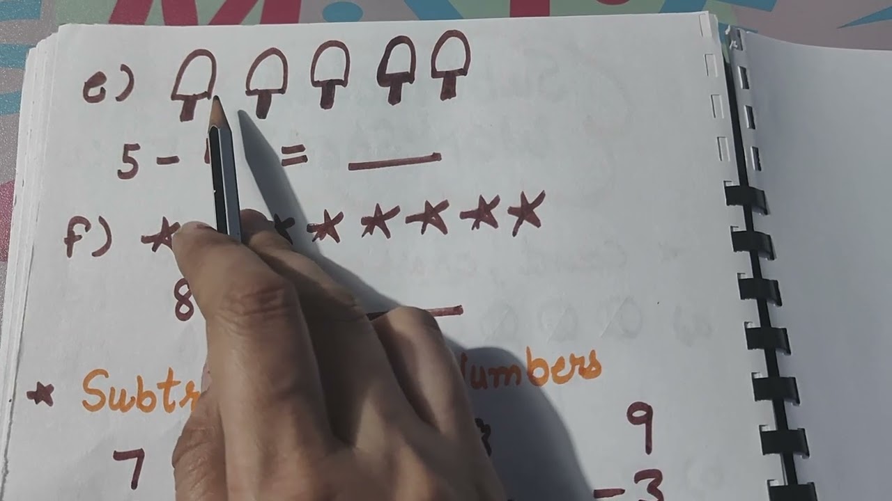 Subtraction worksheet for UKG #education #learning #basic#maths