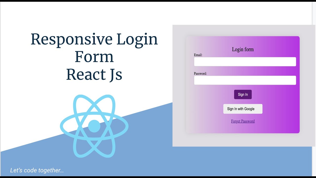 Responsive Login Form React Js || 2023 || HTML/CSS