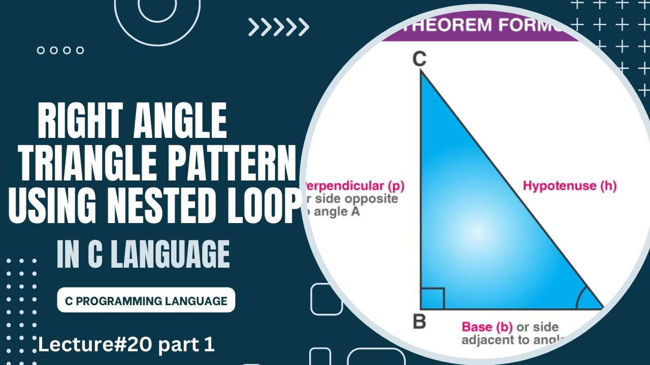 Right Angle Triangle Pattern Using Nested Loop in C Programming | Lecture 20 part 1
