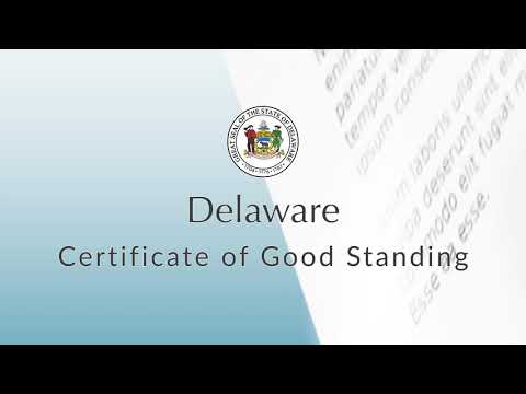 Delaware - Certificate of Good Standing