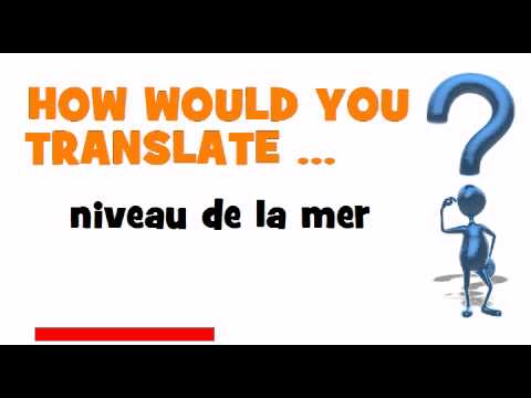 FRENCH TRANSLATION QUIZ = niveau de la mer