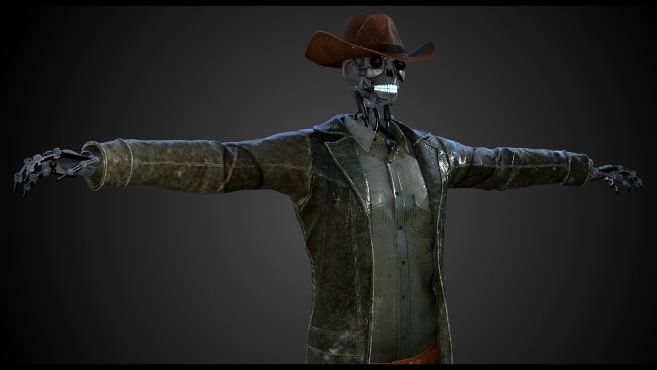 Robot Cowboy 3D Model Rigged