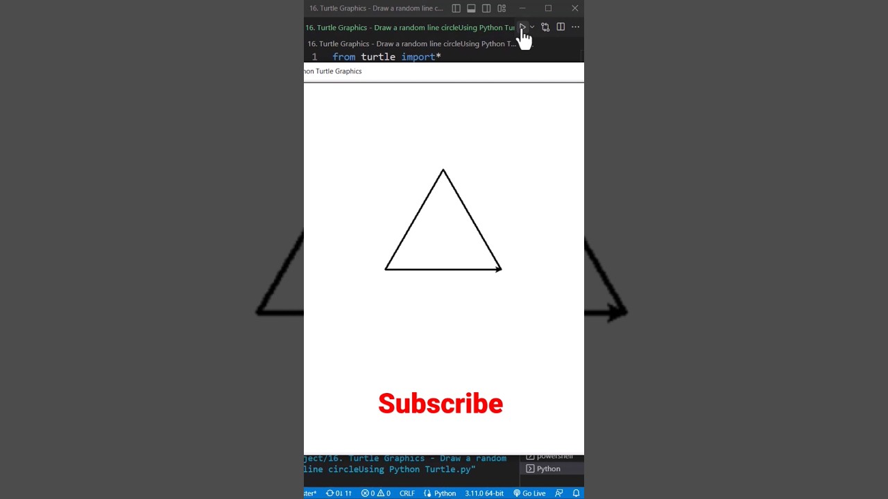 16. Turtle Graphics - How to draw a Triangle in python turtle #python #turtle