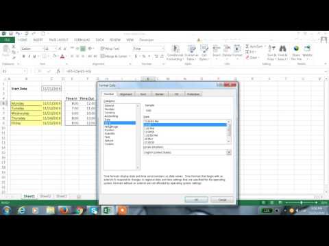 Excel 2013 Tutorial#27 Timesheet Template in Excel 2013